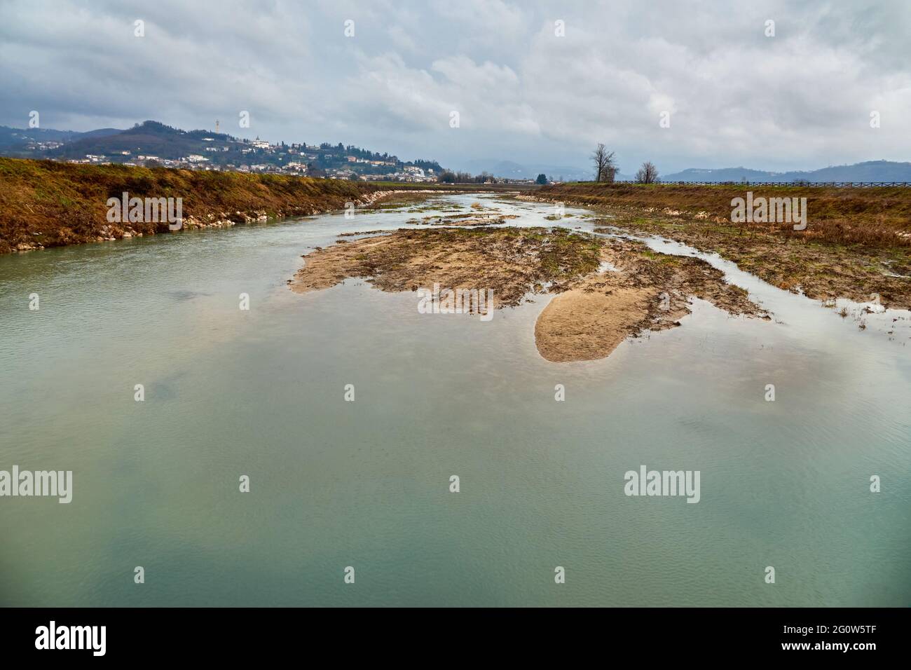 Guà river expansion basin, parkland area on the border between Trissino ...