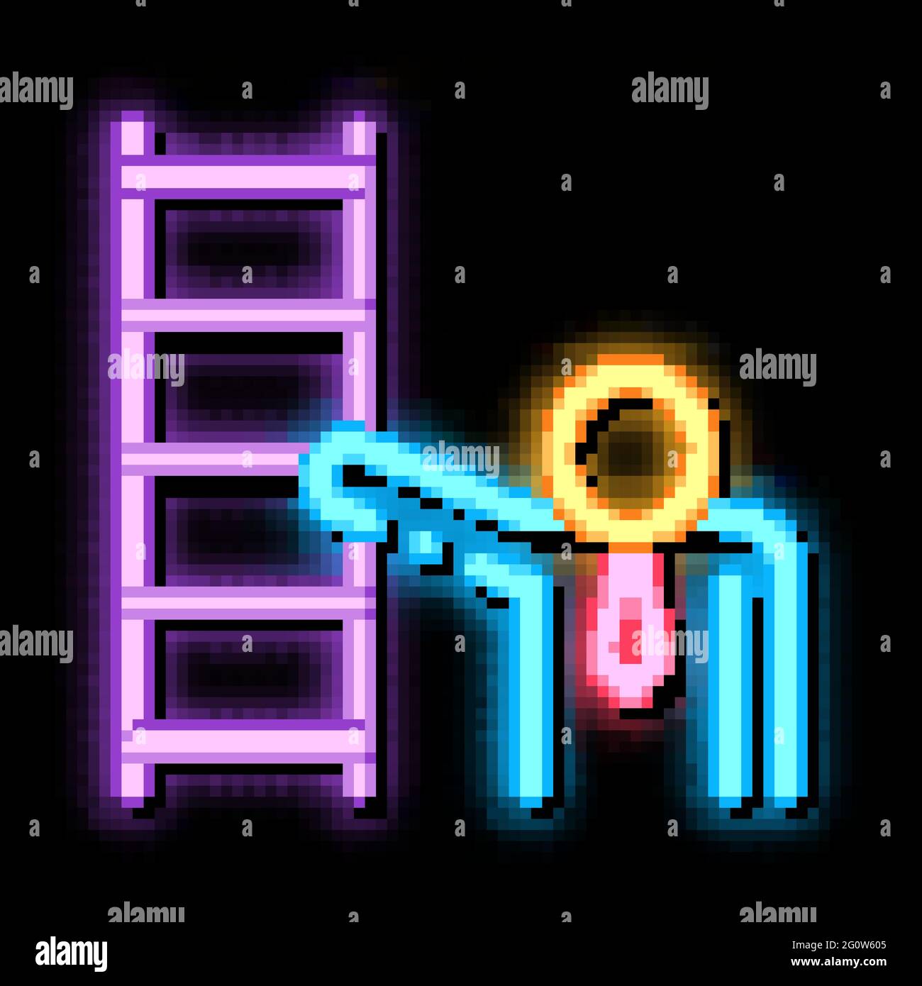 Human Stairs neon glow icon illustration Stock Vector Image & Art - Alamy