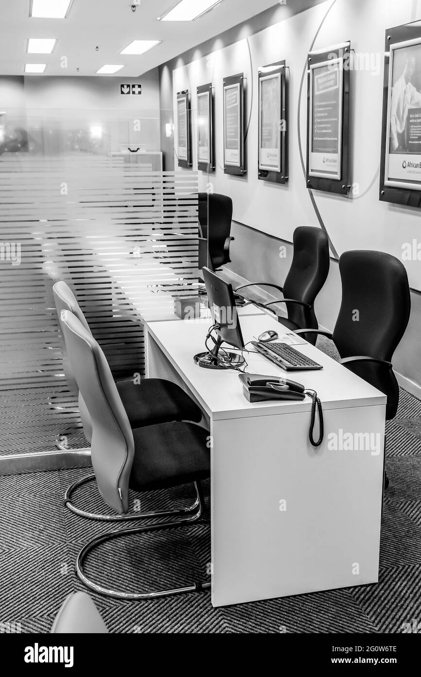 Inside bank queue Black and White Stock Photos & Images - Alamy