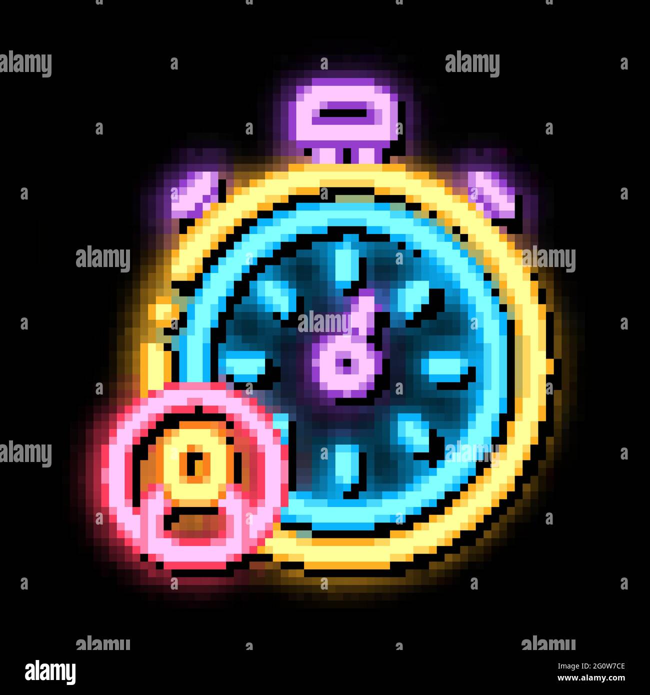 Stopwatch Human neon glow icon illustration Stock Vector Image & Art ...