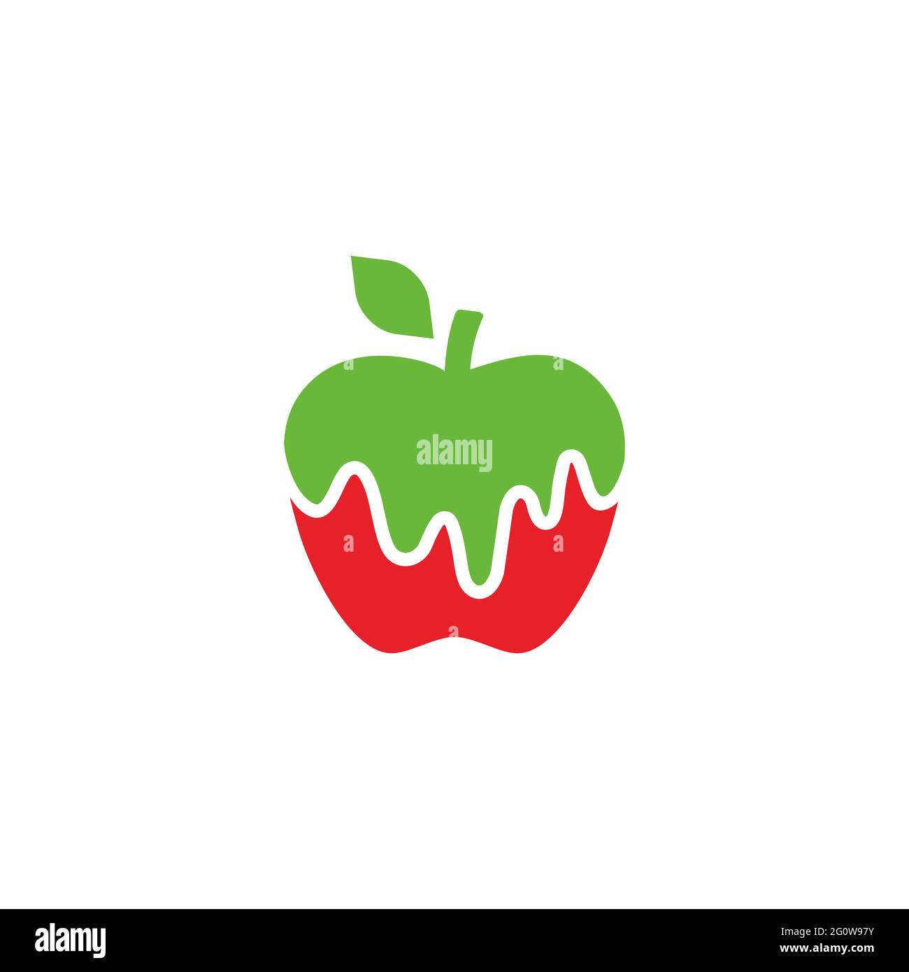 apple fruit melted with leaves Stock Vector Image & Art - Alamy