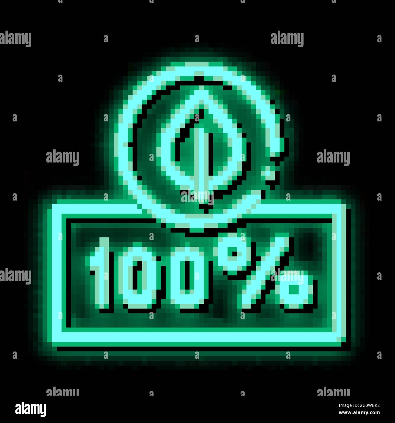 Hundred Percent neon glow icon illustration Stock Vector Image & Art ...