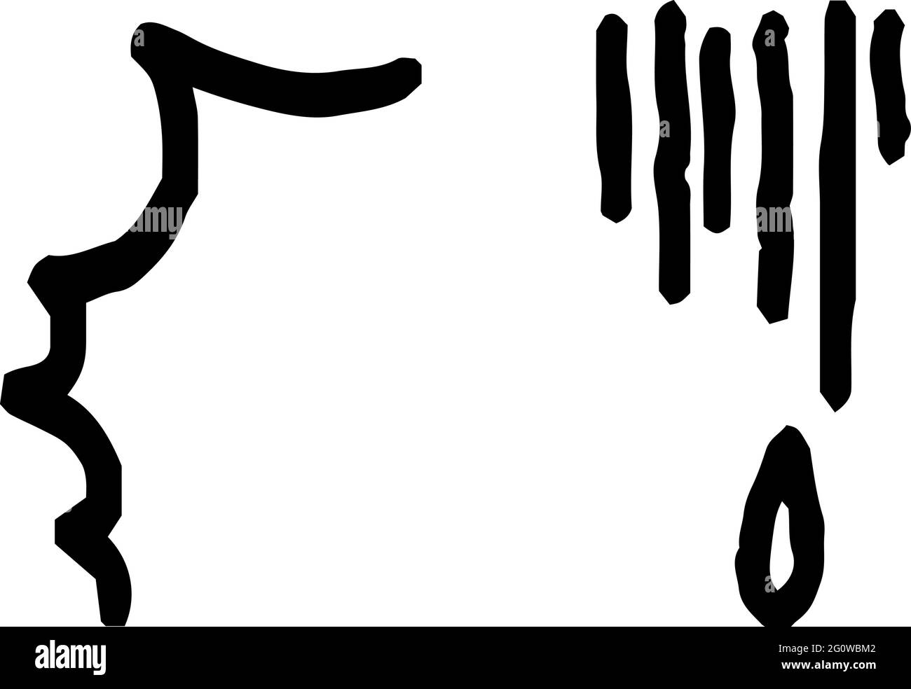 This is a illustration of Blue Cartoon symbol when disappointed Stock ...