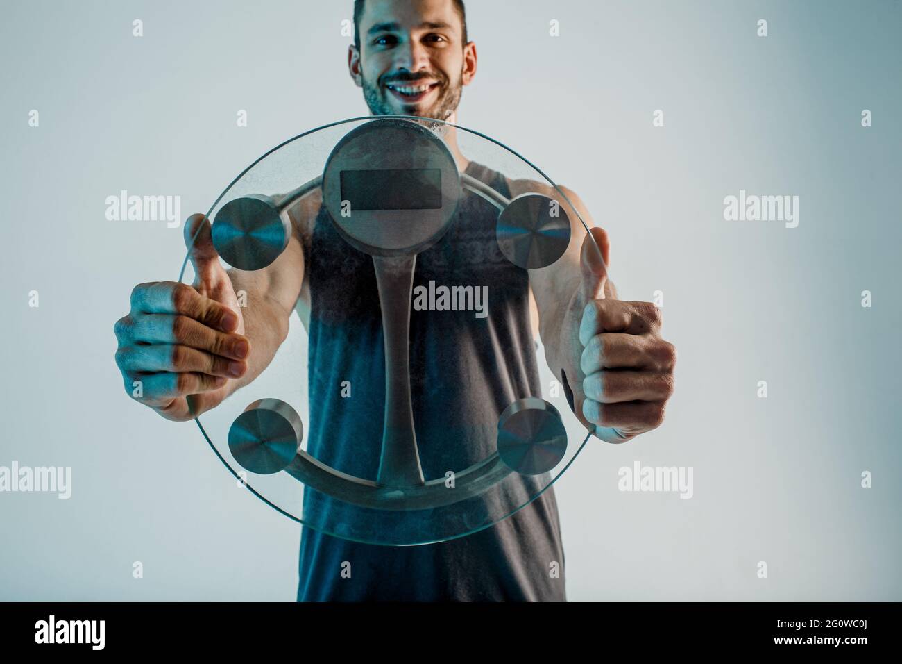 Man weight scales studio hi-res stock photography and images - Alamy