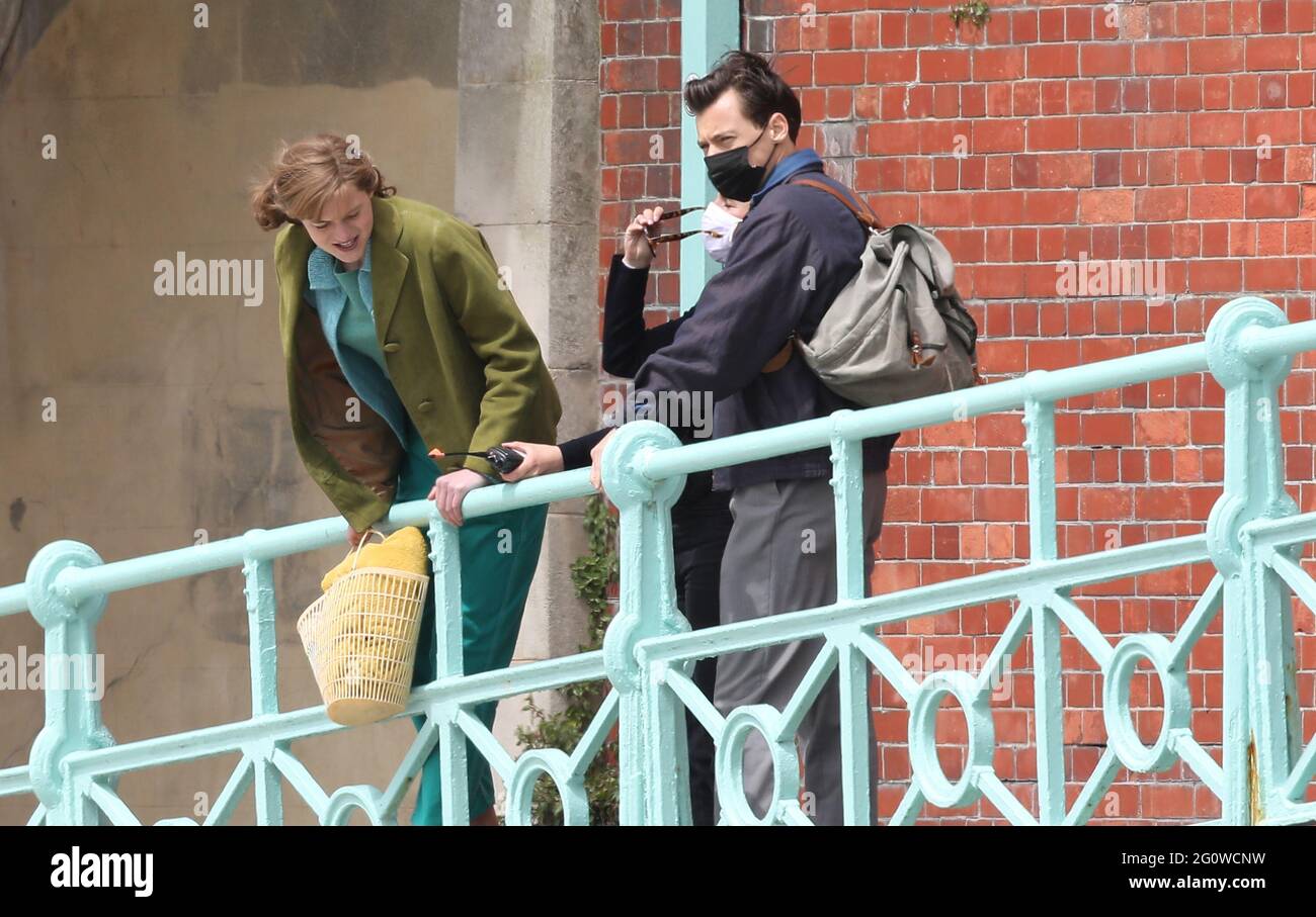 Harry Styles and Emma Corrin on the set of Michael Grandage's latest ...