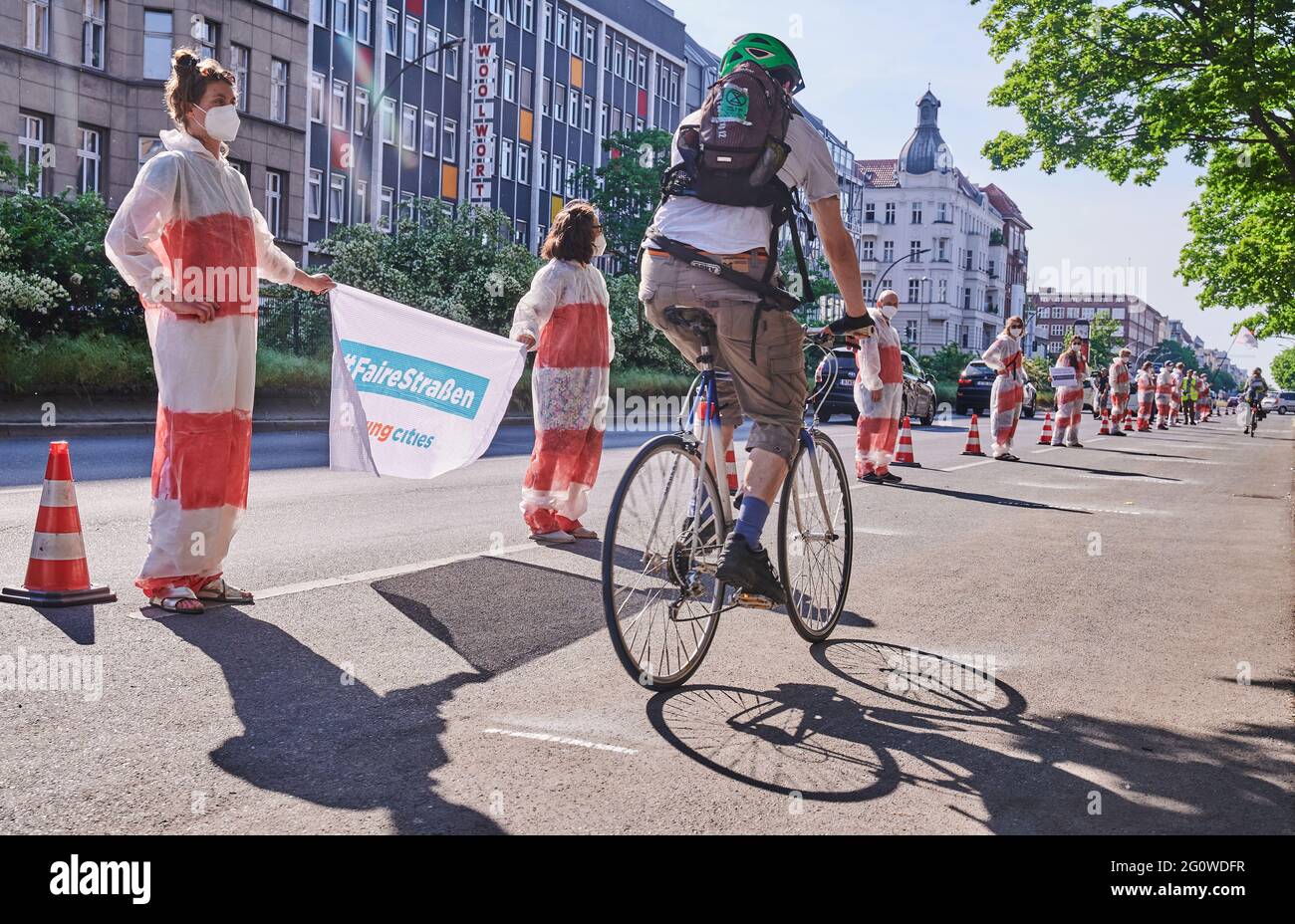 Berlin, Germany. 03rd June, 2021. Demonstrators of the bicycle club ...