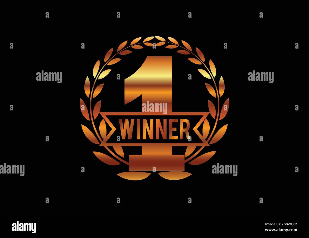 Golden number-one icon, Award, champion, winner, success concept ...