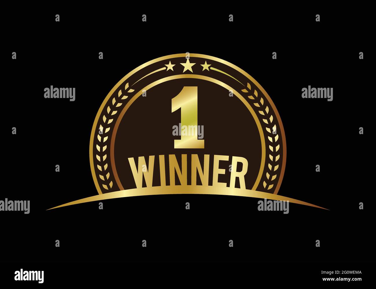 Golden number-one icon, Award, champion, winner, success concept ...