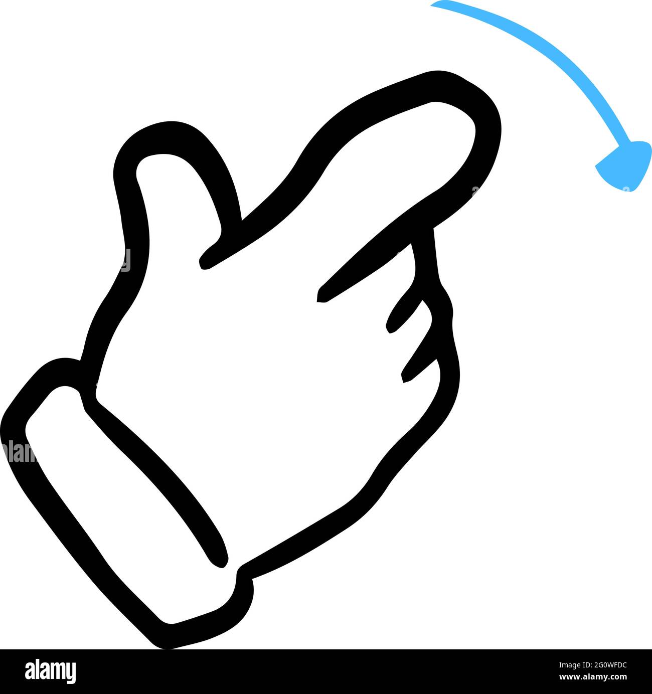 This is a illustration of Touch gesture set drawn with a pen Stock ...