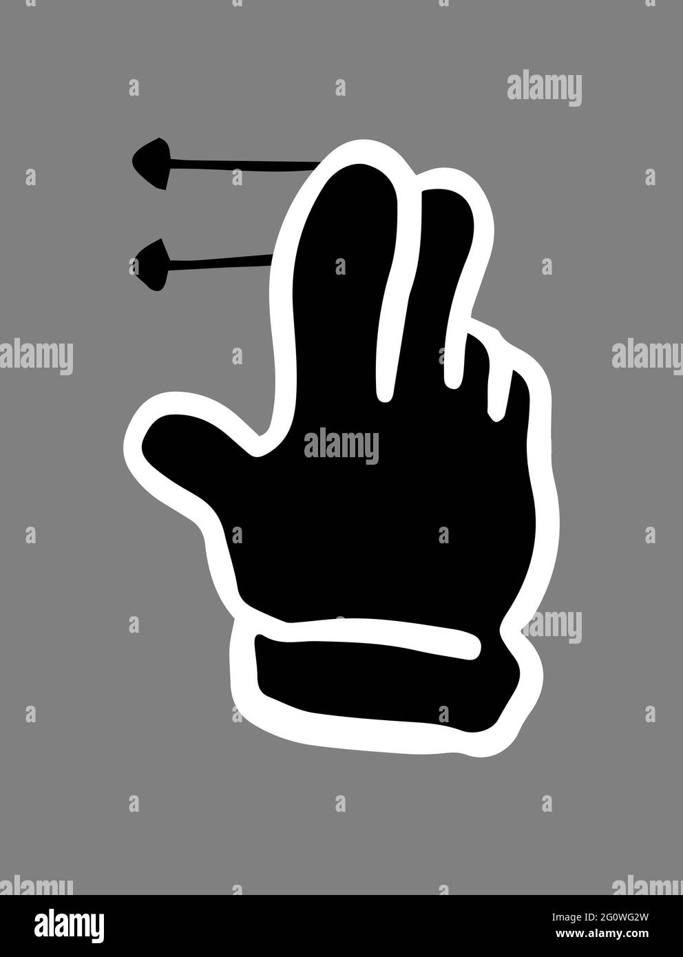 This is a illustration of Touch gesture set drawn with a pen Stock ...