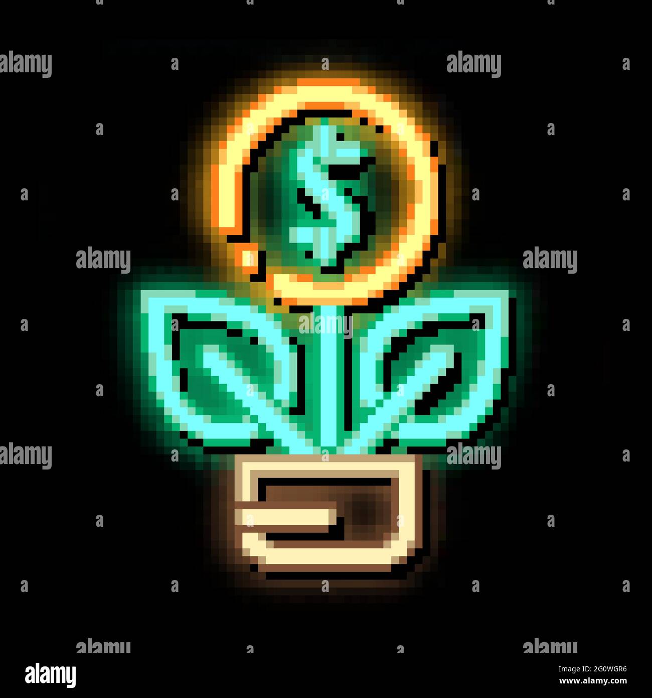 Plant Grow Coin neon glow icon illustration Stock Vector Image & Art ...