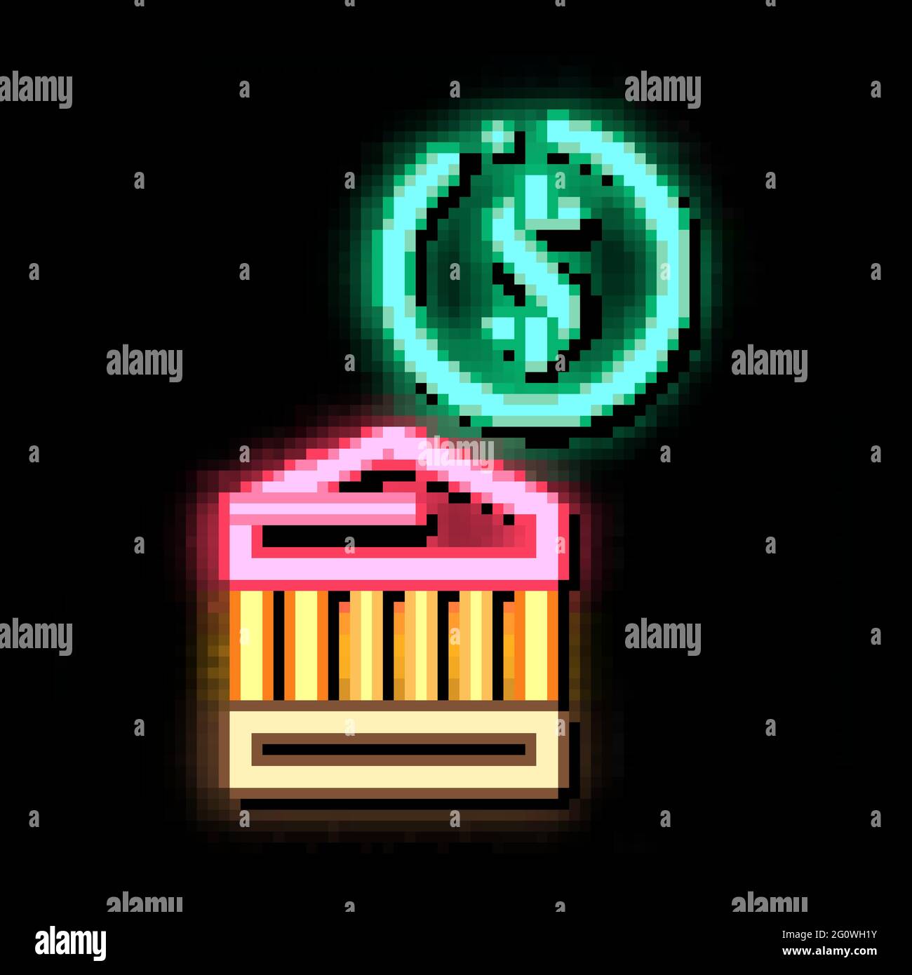 Building Coin neon glow icon illustration Stock Vector Image & Art - Alamy