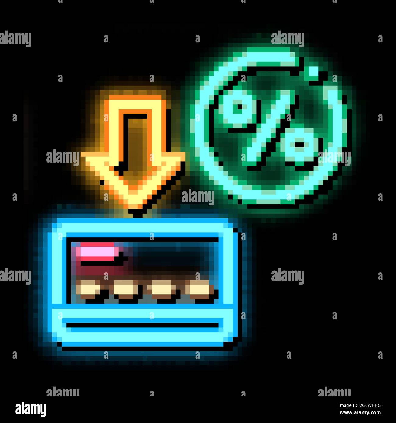 Card Percentage neon glow icon illustration Stock Vector Image & Art ...