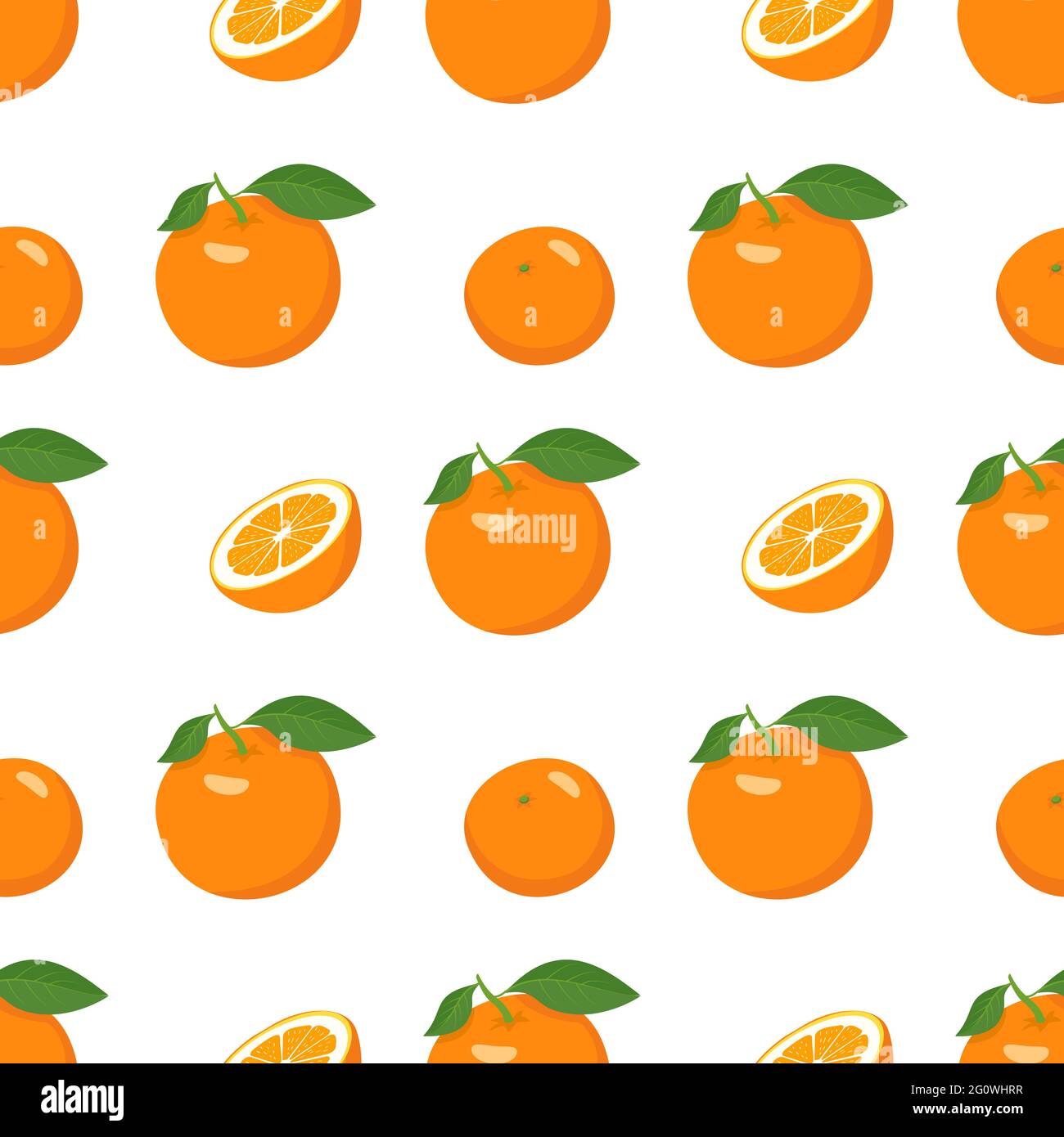 Seamless bright spring and summer pattern with oranges and slices on a ...