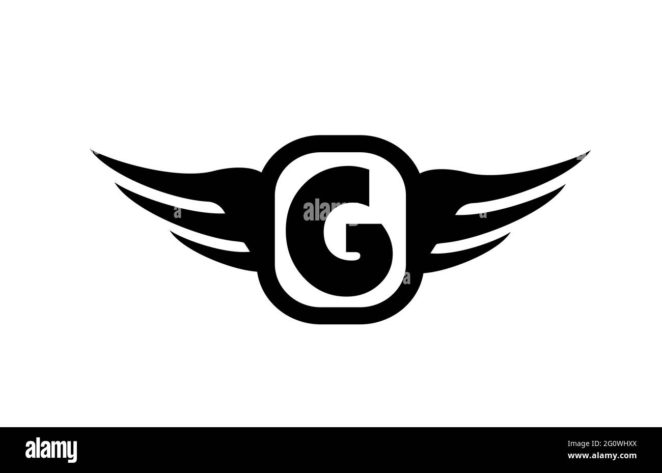 G alphabet letter logo for business and company with wings and black ...