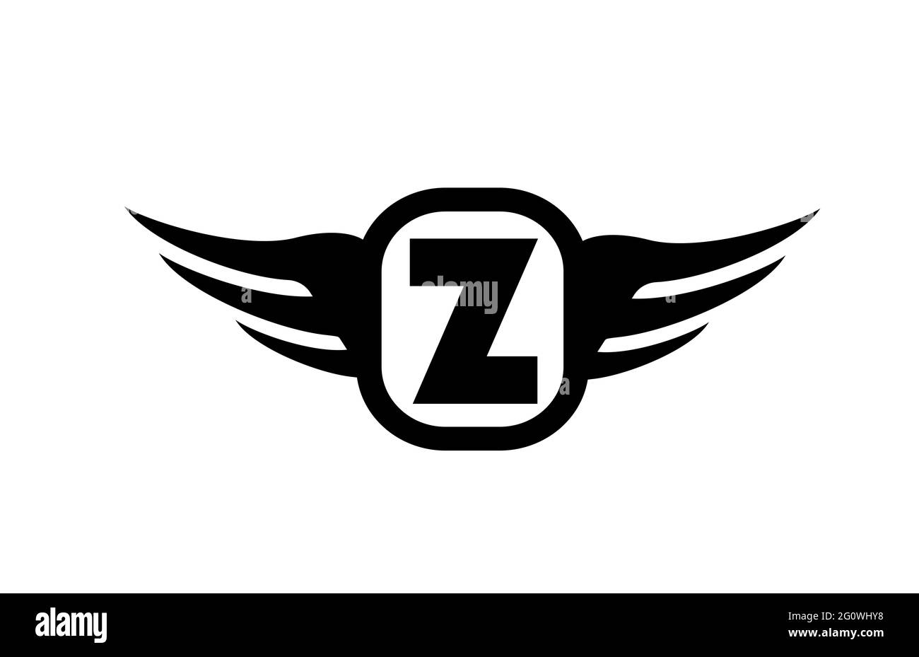 Z alphabet letter logo for business and company with wings and black ...