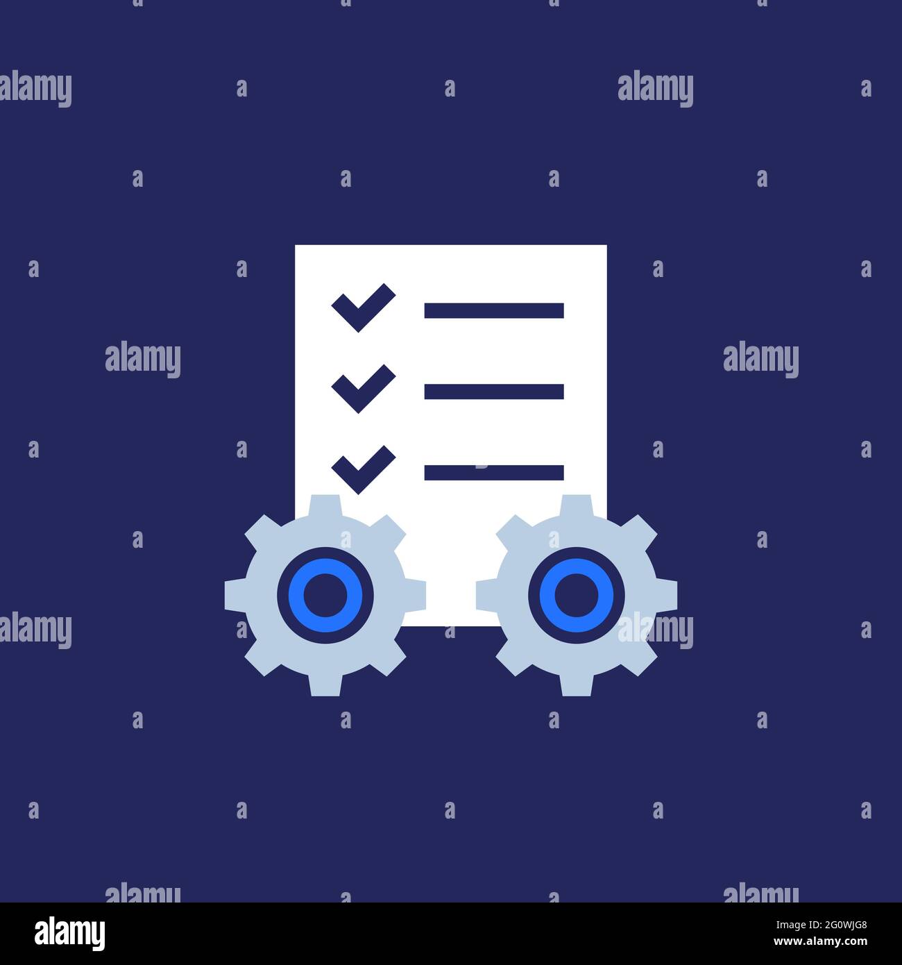 Project management gears and checklist vector icon Stock Vector Image & Art - Alamy