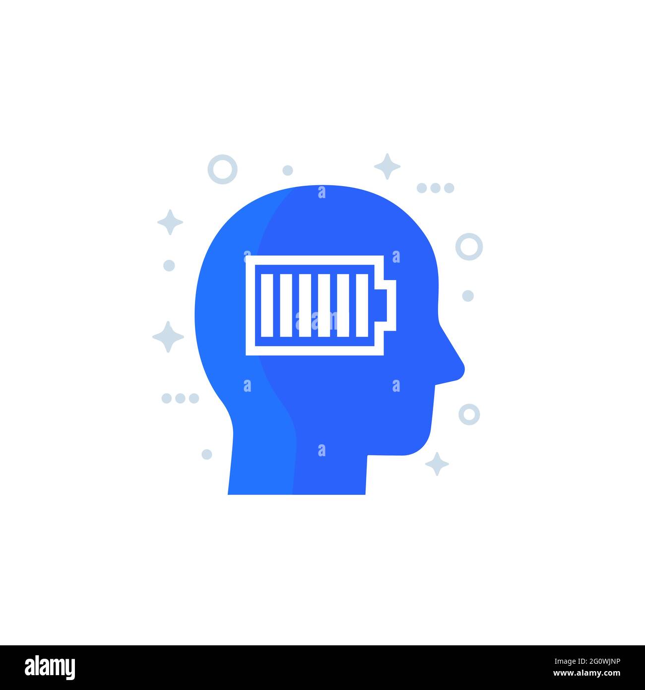 full energy icon with head and battery Stock Vector Image & Art - Alamy