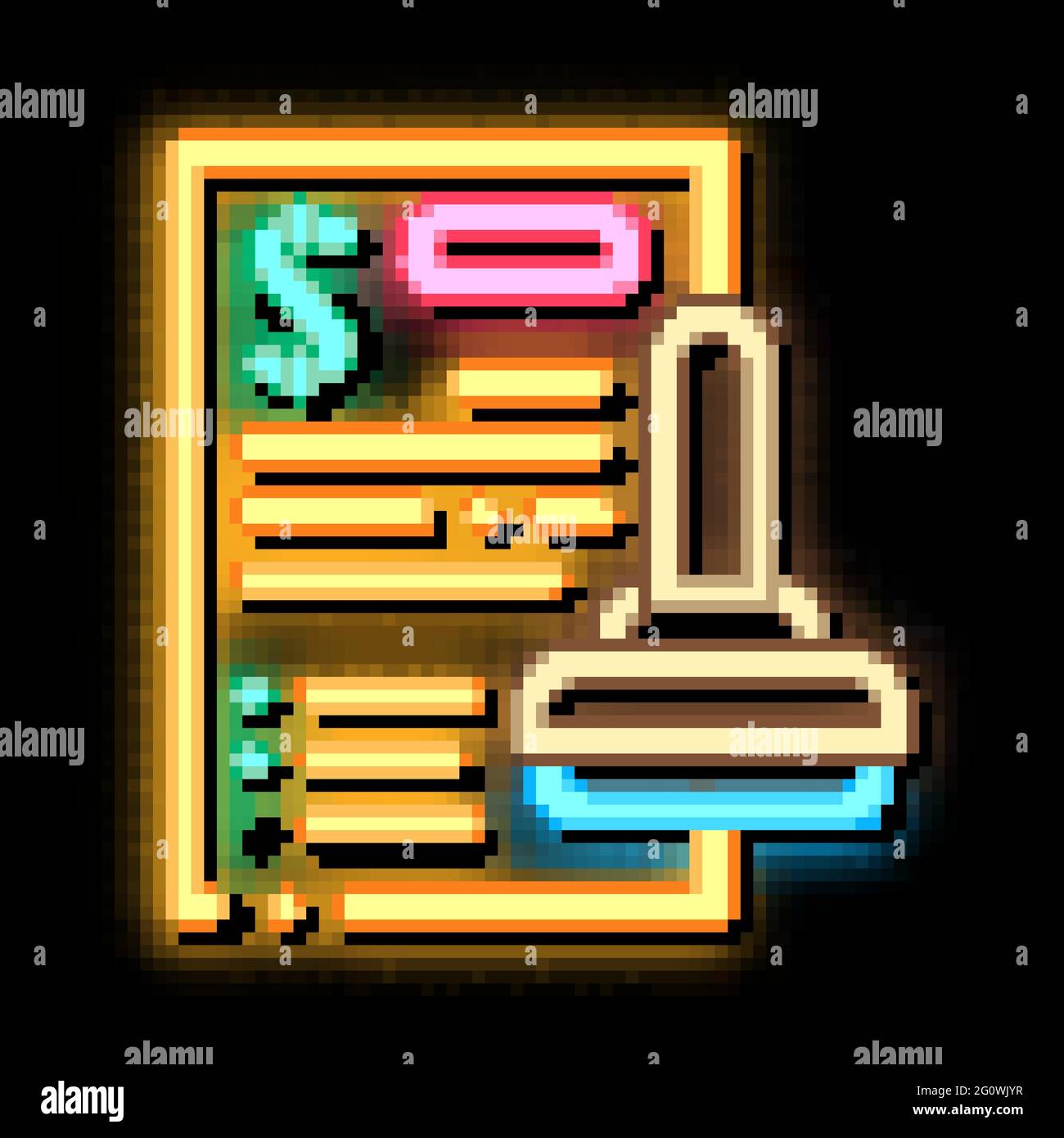 Stamp Document neon glow icon illustration Stock Vector Image & Art - Alamy