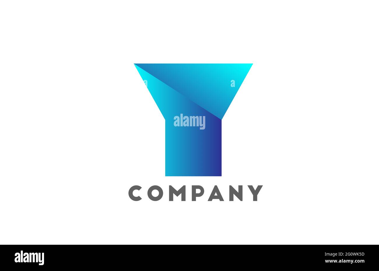 Y geometric alphabet letter logo for business and company with blue ...