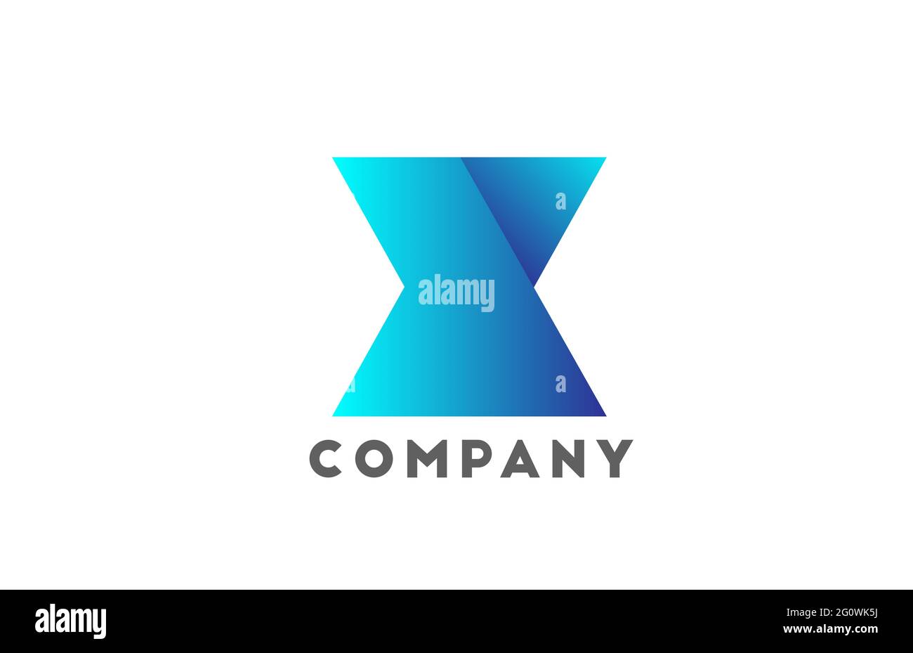 X geometric alphabet letter logo for business and company with blue ...