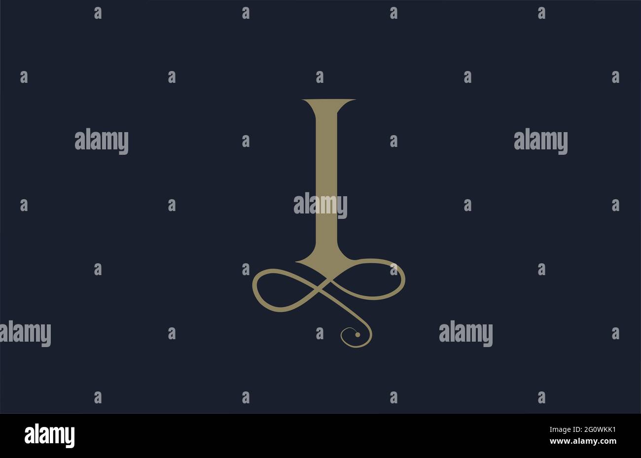 I elegant monogram ornament alphabet letter icon logo for business ...