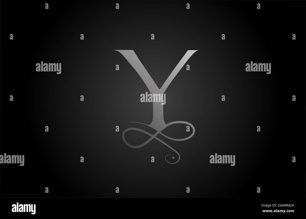 Y black and white elegant monogram ornament alphabet letter icon logo ...