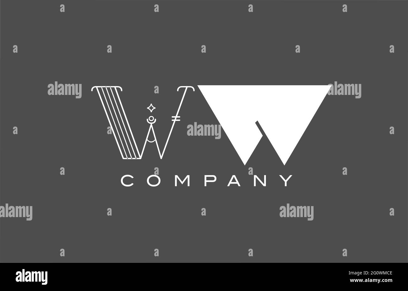 geometric WW W grey white alphabet letter logo icon for company ...