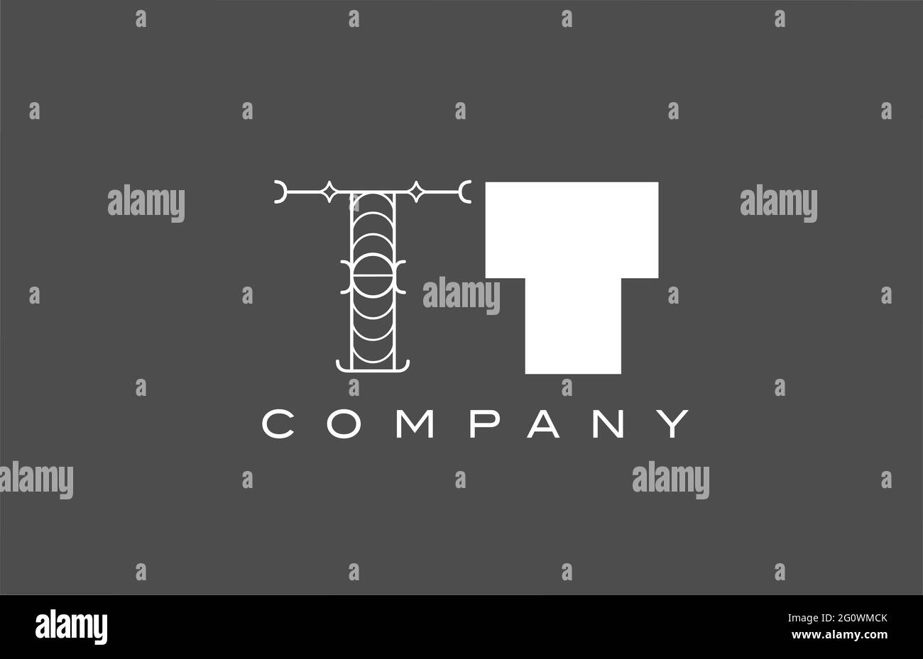 geometric T TT grey white alphabet letter logo icon for company ...