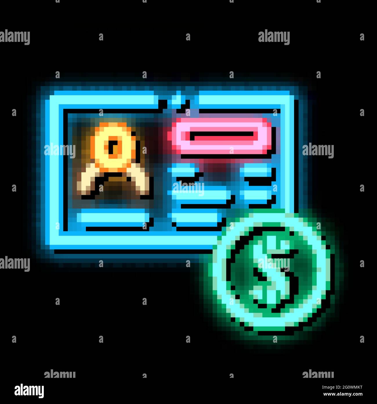 Card Badge Coin neon glow icon illustration Stock Vector Image & Art ...