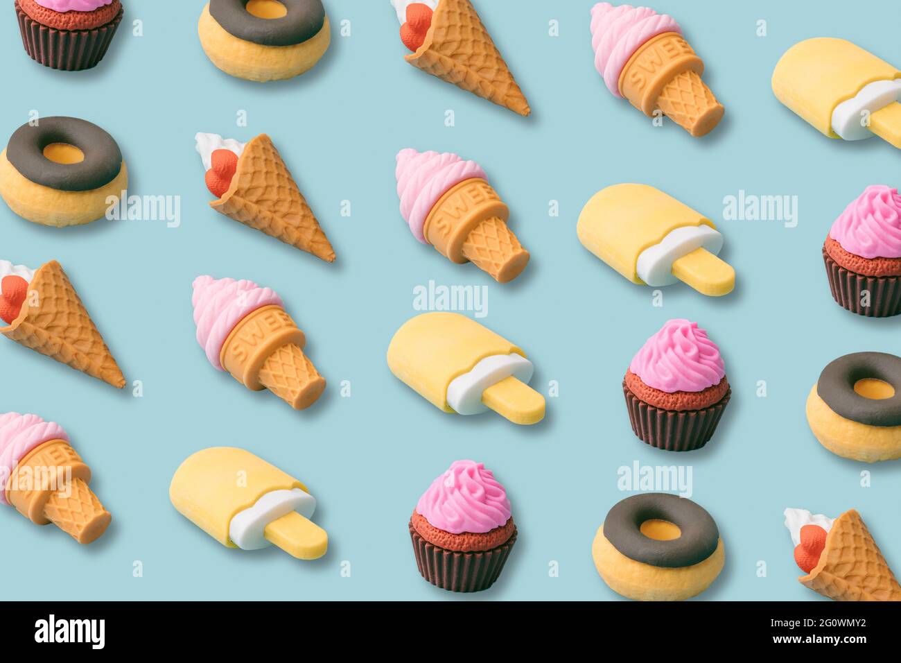 Creative pattern of desserts and sweet food. popsicles, ice cream ...