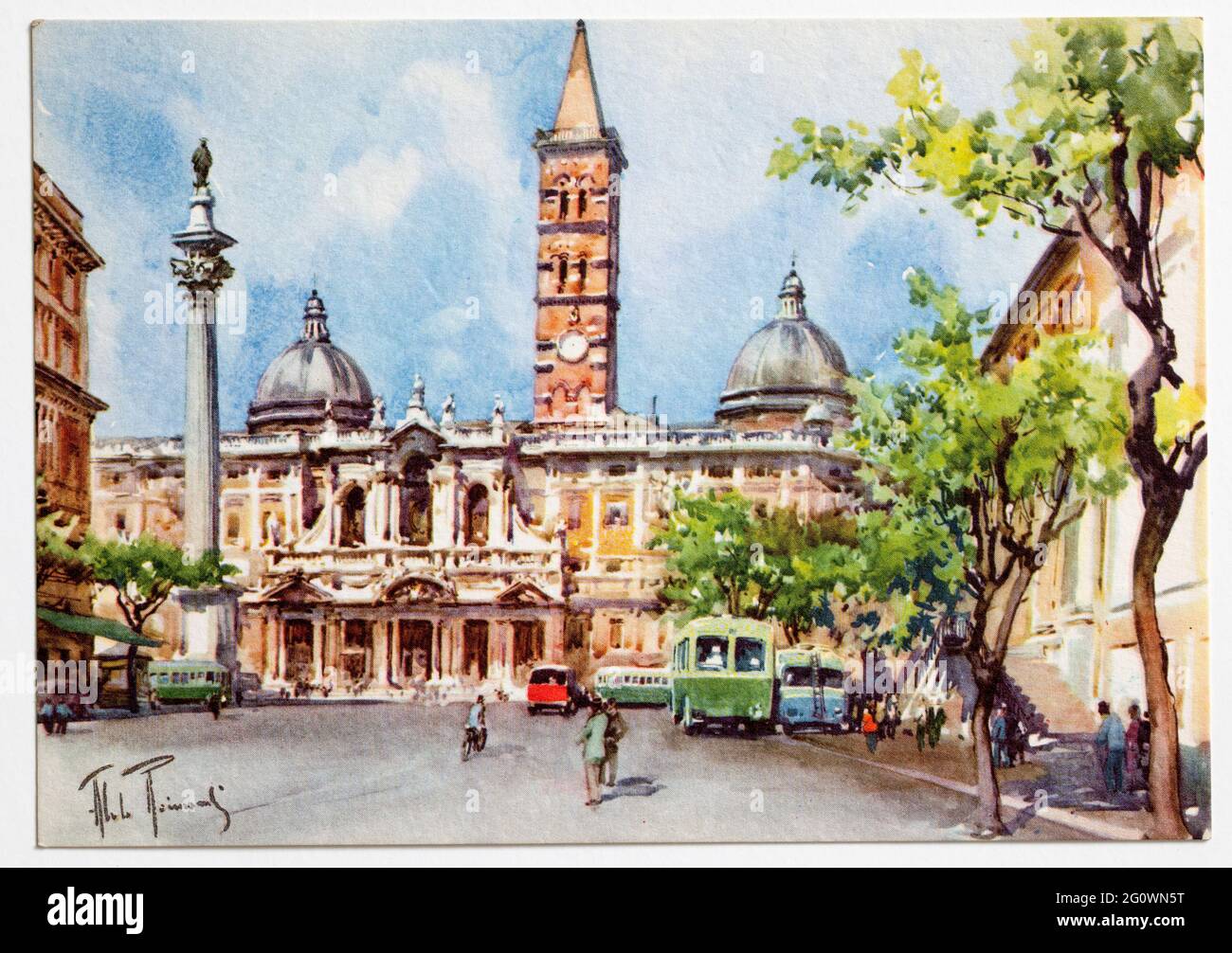 Vintage Aquarello Postcards of Rome by Aldo Raimondi - Santa Maria ...