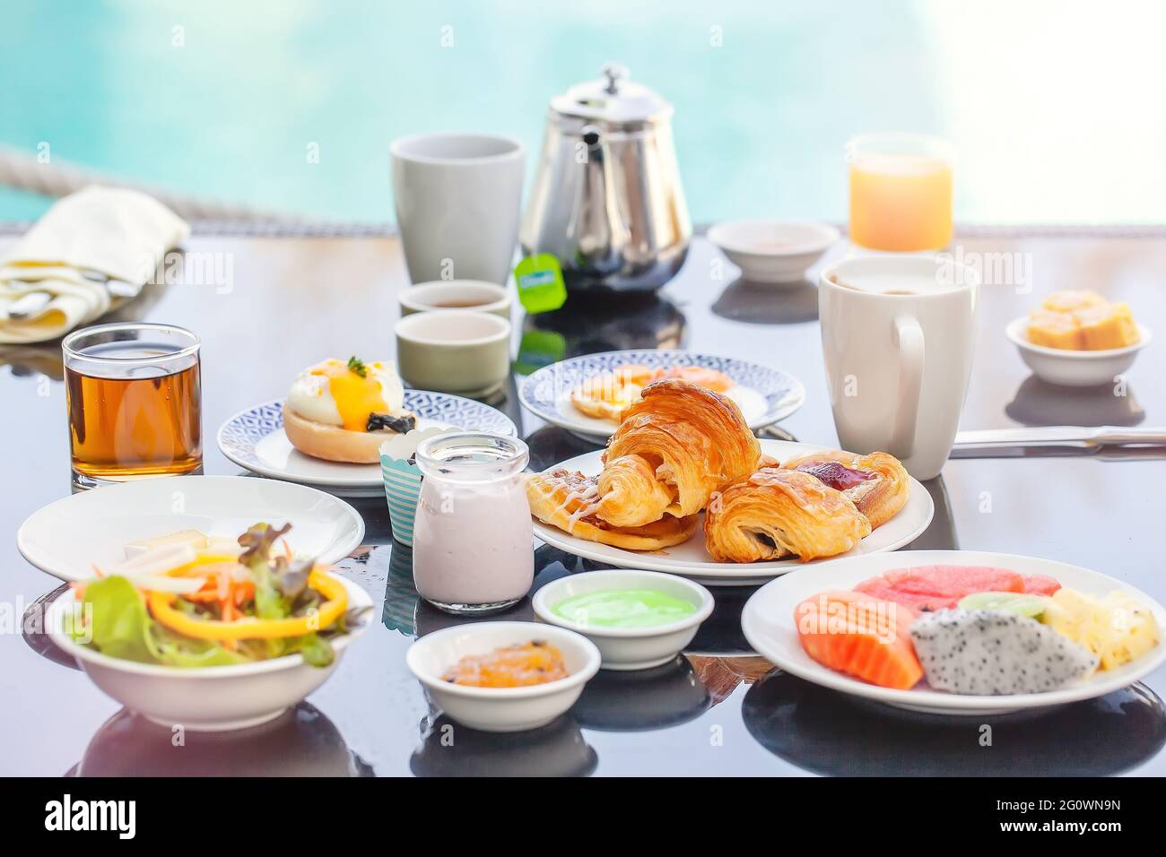 American breakfast set hi-res stock photography and images - Alamy