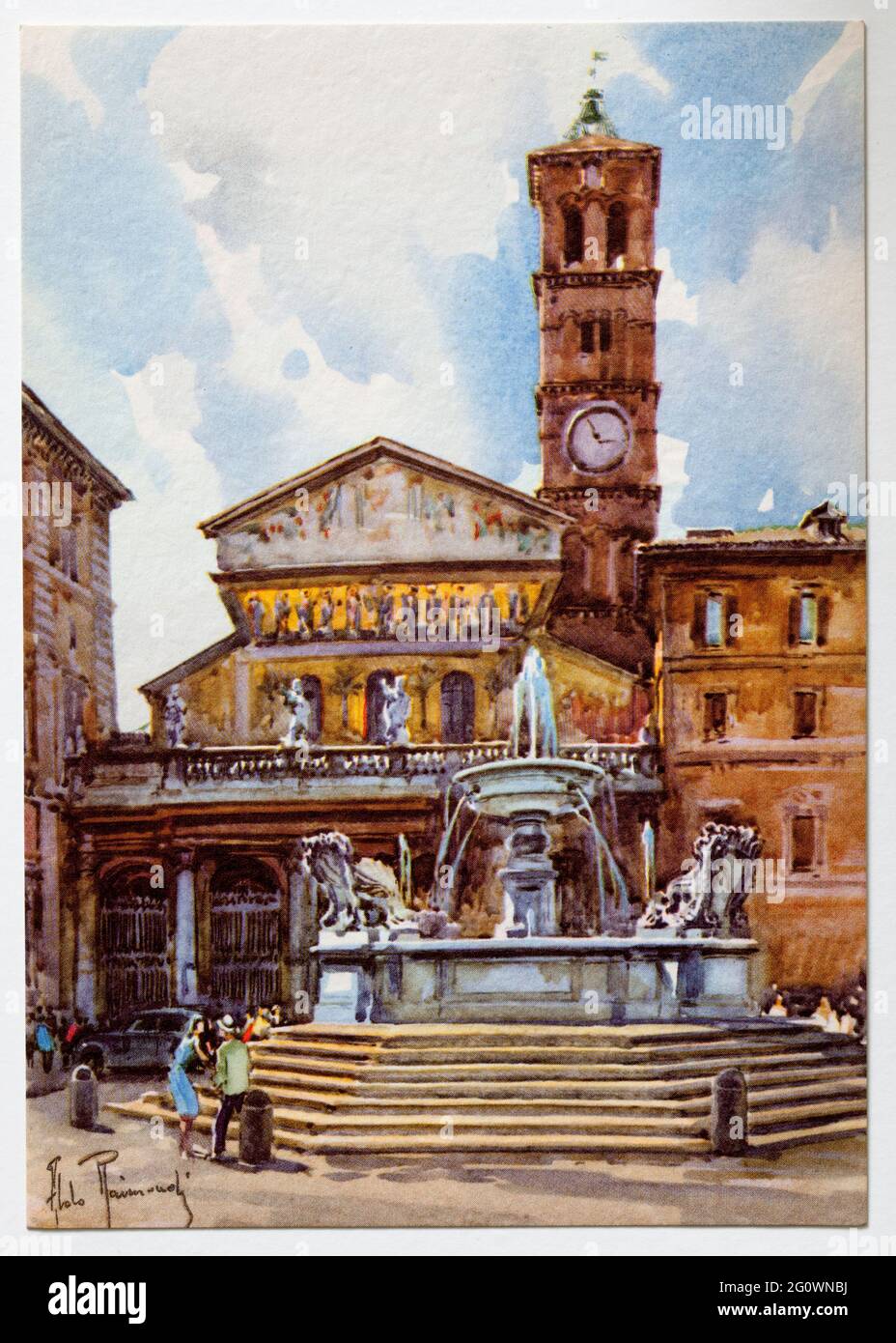 Vintage Aquarello Postcards of Rome by Aldo Raimondi - Santa Maria ...