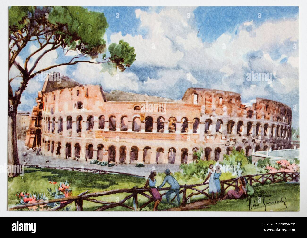 Vintage postcards rome hi-res stock photography and images - Alamy
