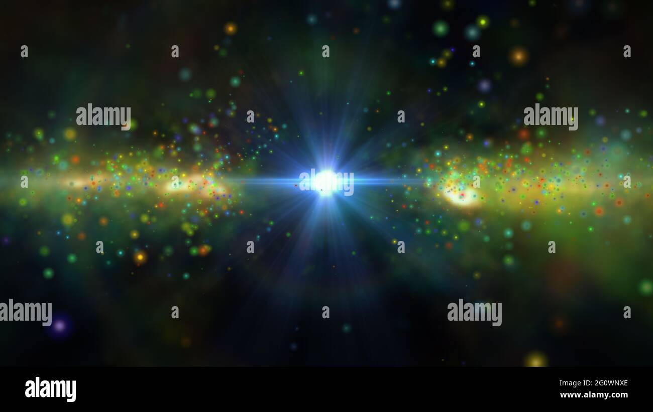 Star explosion in a galaxy of an nebula. illustration render Stock ...