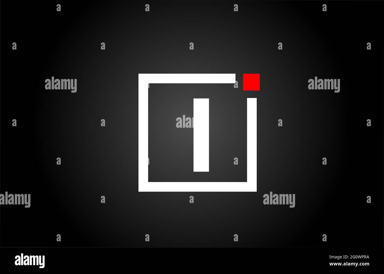 I alphabet letter icon logo in black and white color. Company and ...