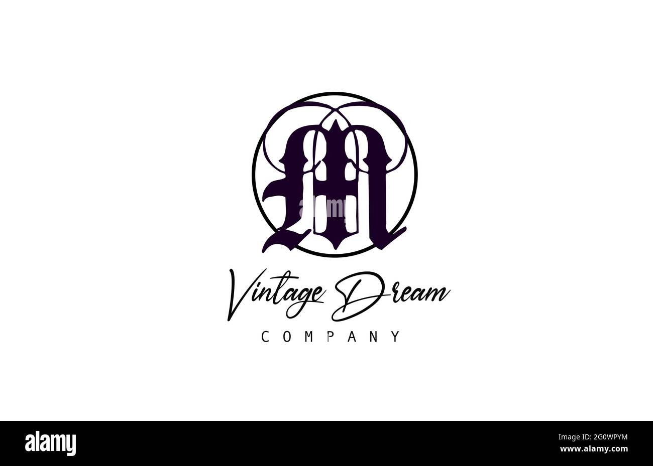 M alphabet letter logo icon. Vintage design concept for company and ...