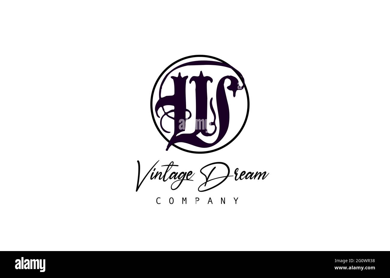 W alphabet letter logo icon. Vintage design concept for company and ...