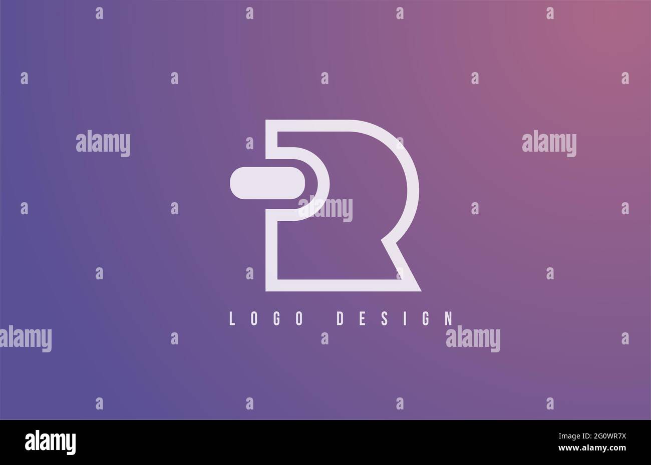 R alphabet letter logo for business and company with geometric style ...