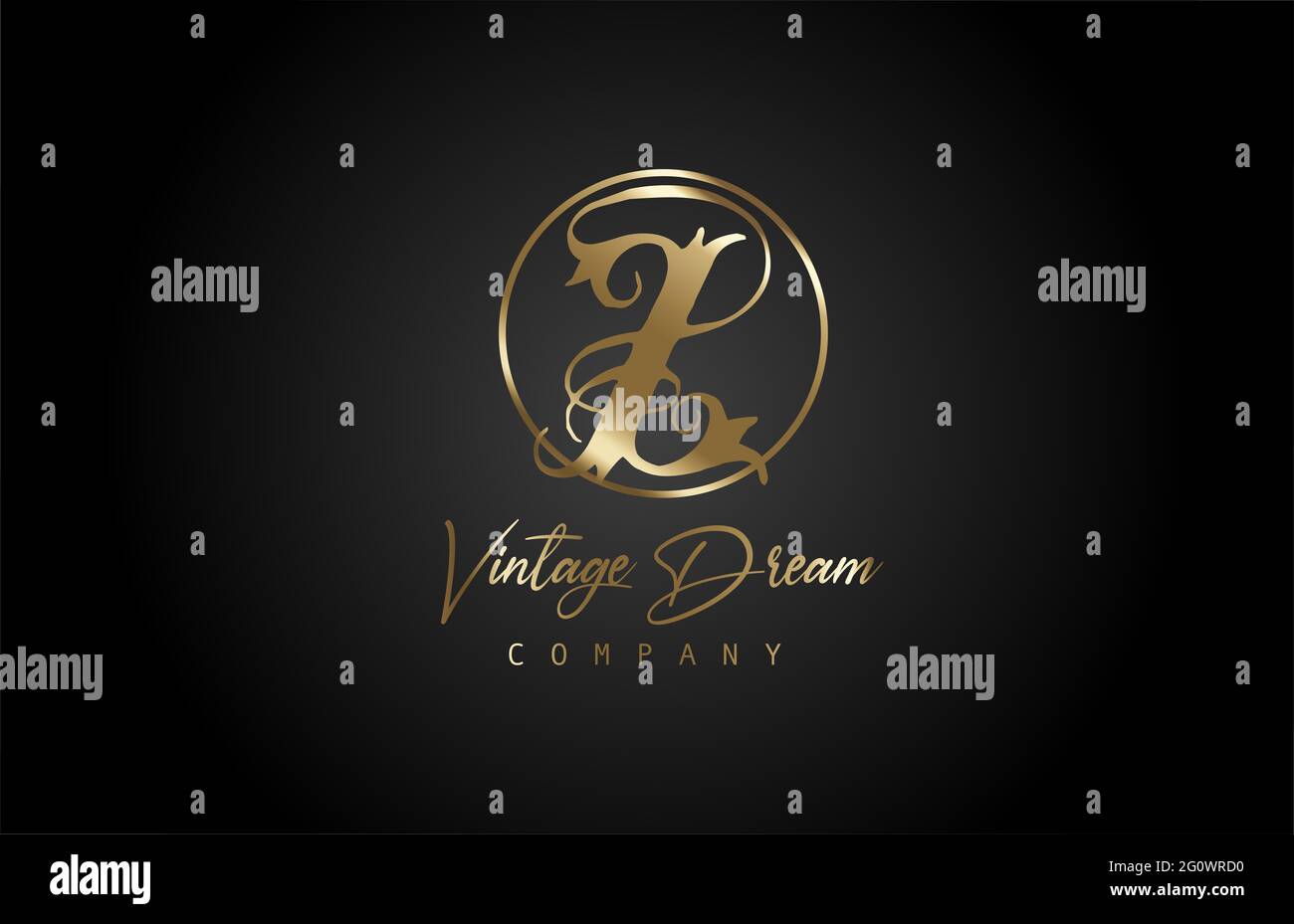 Z gold golden alphabet letter logo icon. Vintage design concept for ...