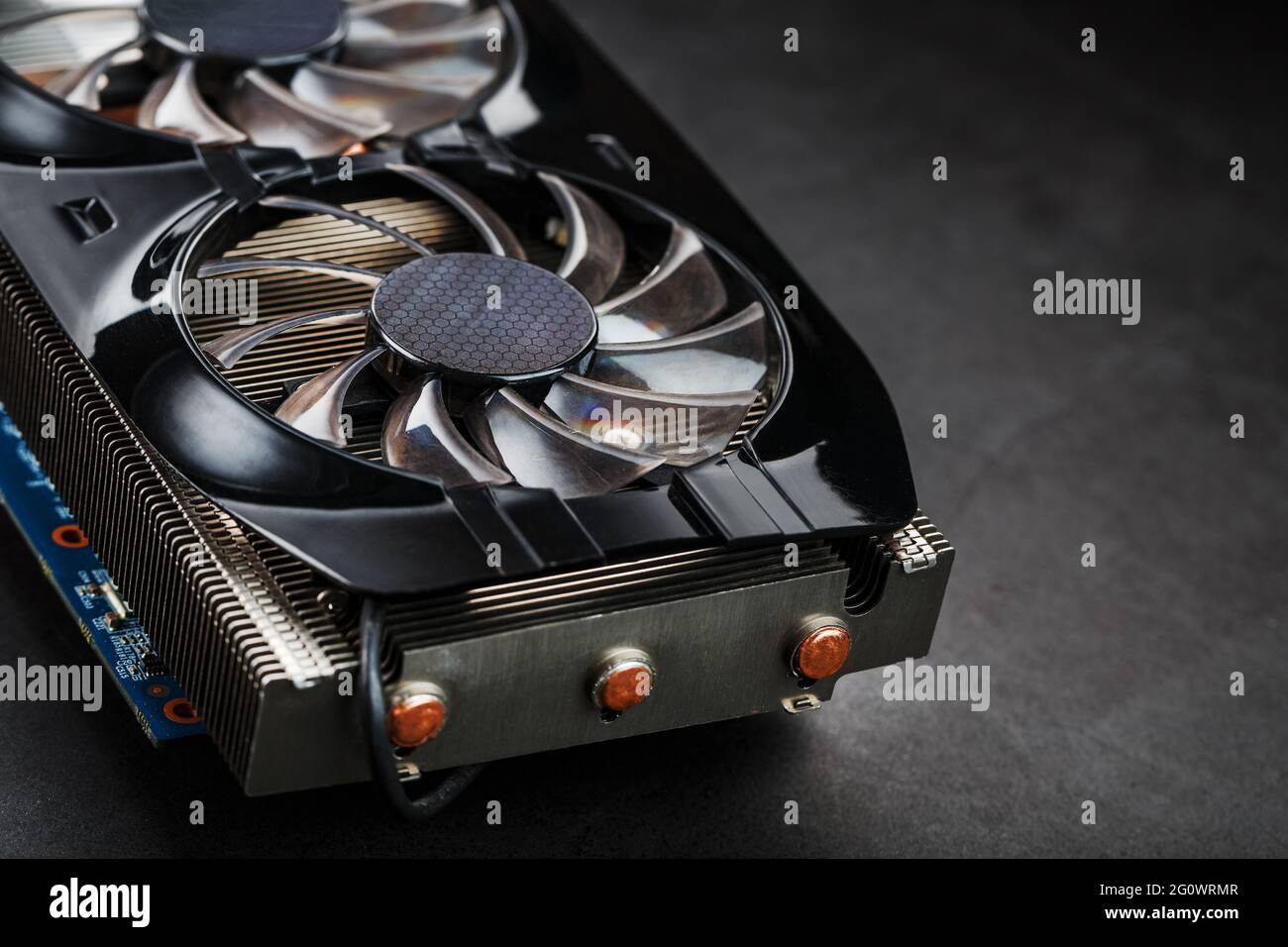 Game video card Cooler blades Selective close-up focus. Progressive ...