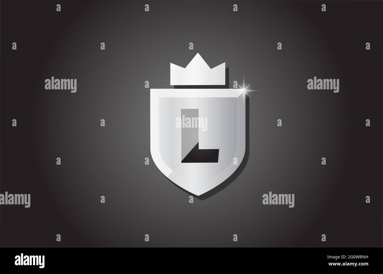 Creative shield L alphabet letter logo icon in grey color. Corporate ...