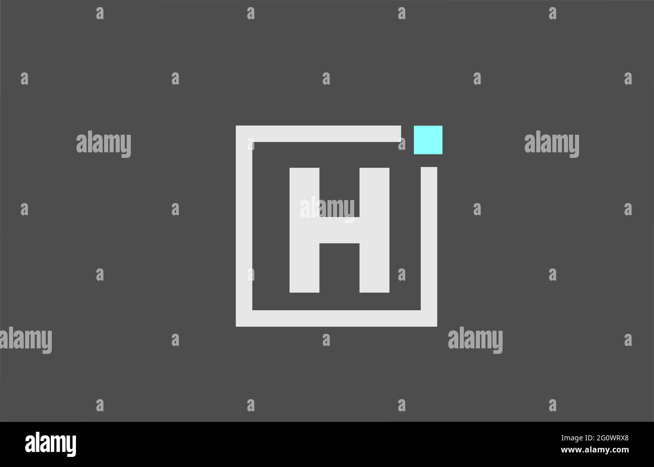grey H alphabet letter logo icon. Square design for company and ...