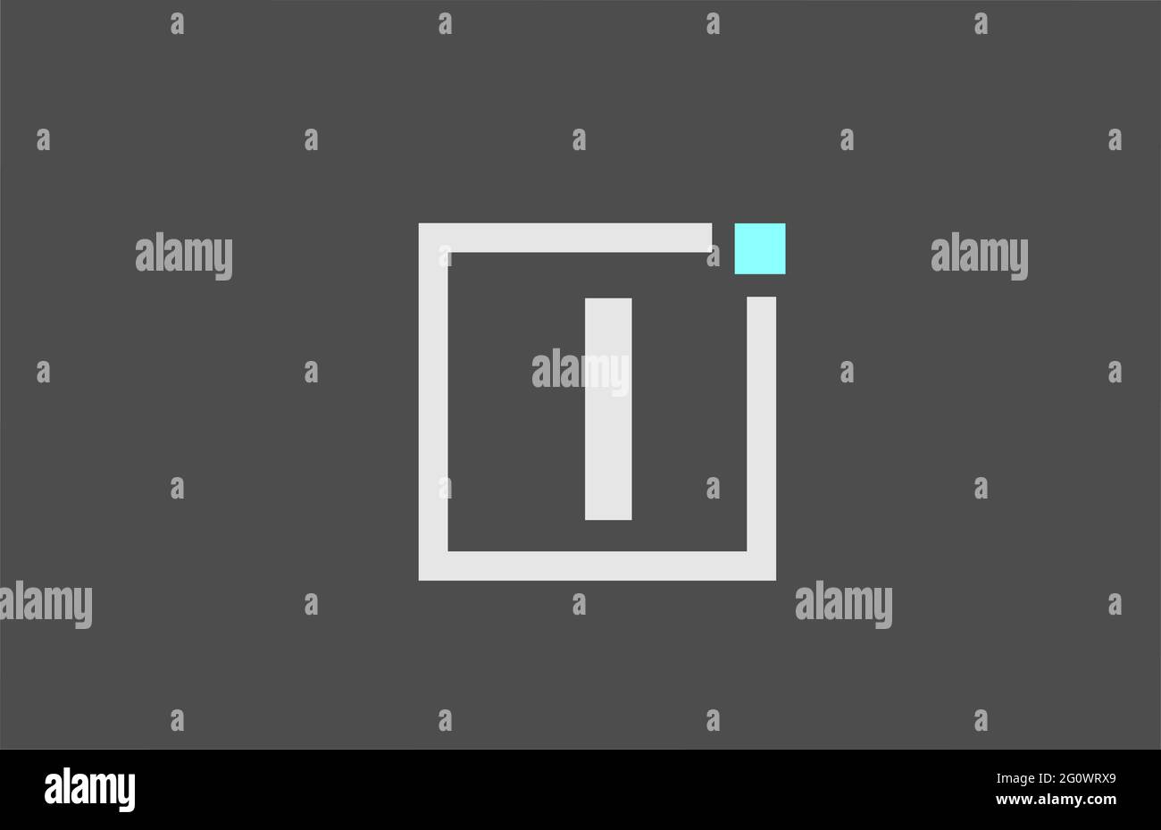 grey I alphabet letter logo icon. Square design for company and ...