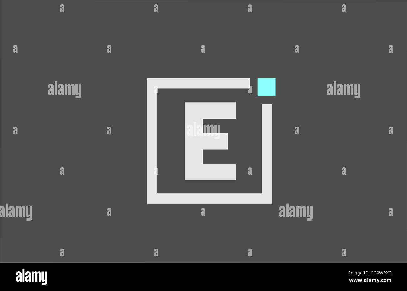 grey E alphabet letter logo icon. Square design for company and ...