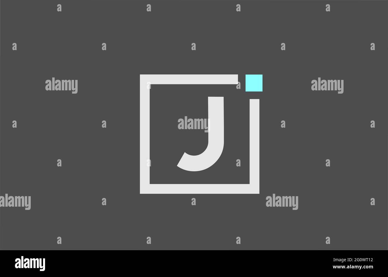 grey J alphabet letter logo icon. Square design for company and ...