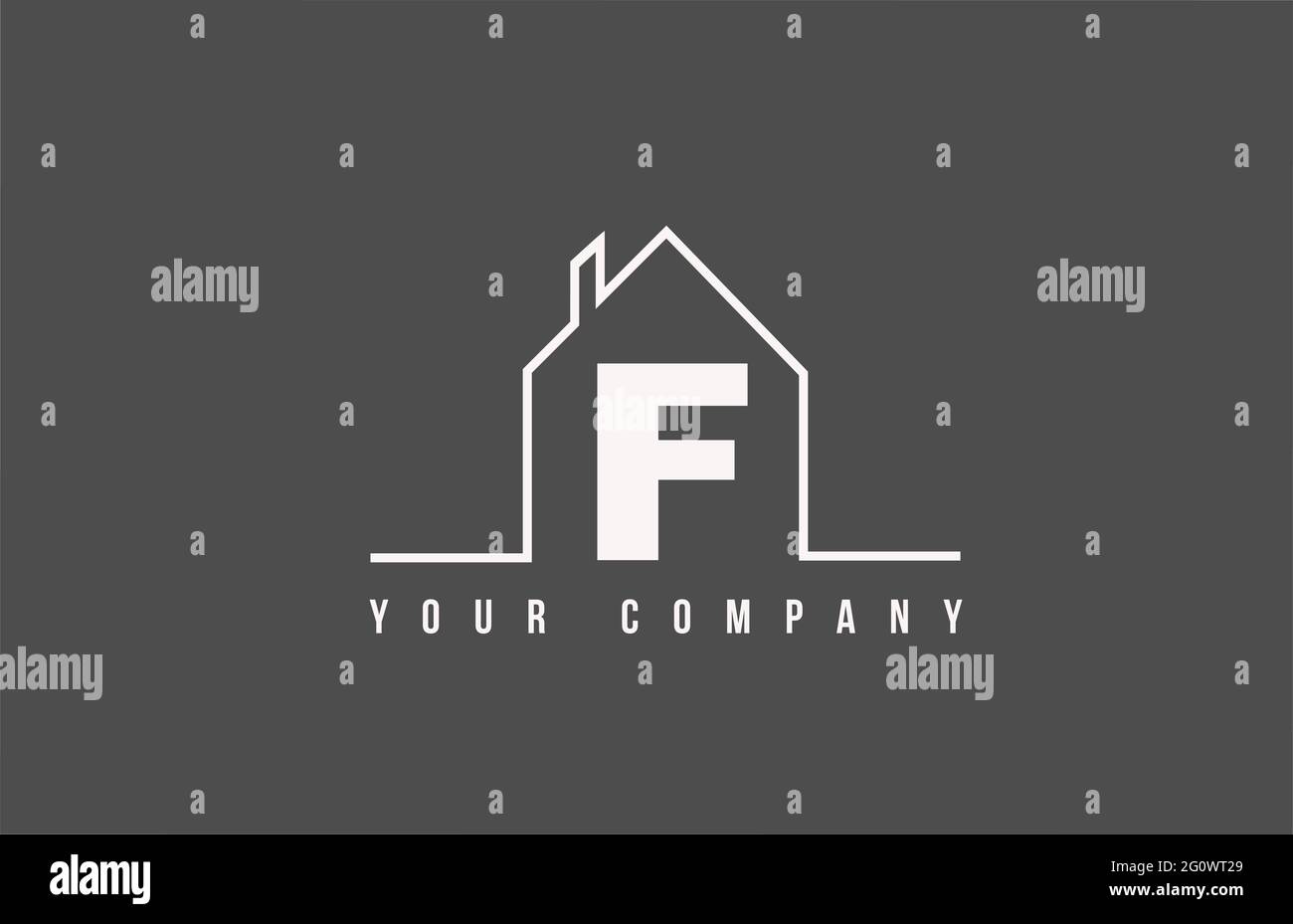 F alphabet letter logo icon of a home. Real estate house design for ...
