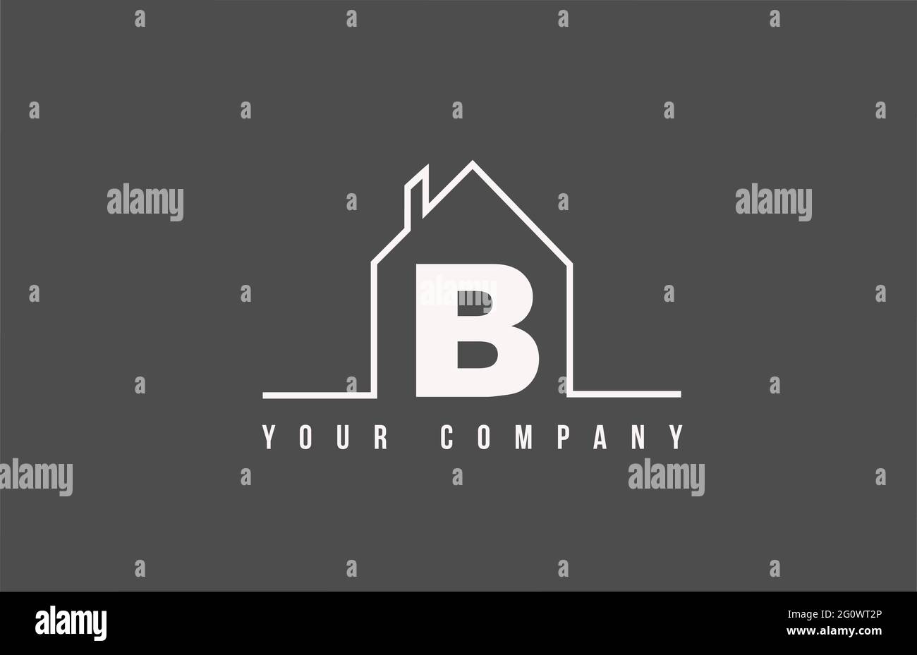 B alphabet letter logo icon of a home. Real estate house design for ...