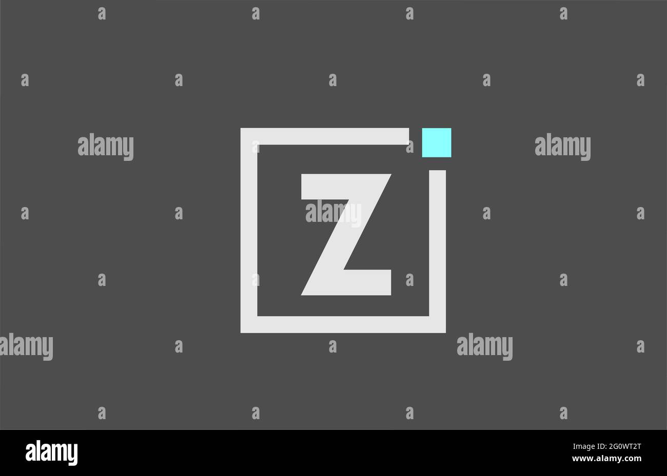 grey Z alphabet letter logo icon. Square design for company and ...